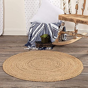 Coastal Farmhouse Flooring - Harlow Tan Round Jute Rug, 3' Diameter