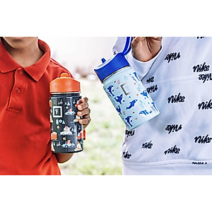 IRON °FLASK Kids Water Bottle - 10 Oz, Straw Lid, 20 Name Stickers, Vacuum Insulated Stainless Steel, Double Walled Tumbler Travel Cup, Thermos Mug - Mothers Day Gifts - Llama Rainbows