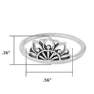 Boma Jewelry Sterling Silver Bohemian Lotus Ring, Size 8