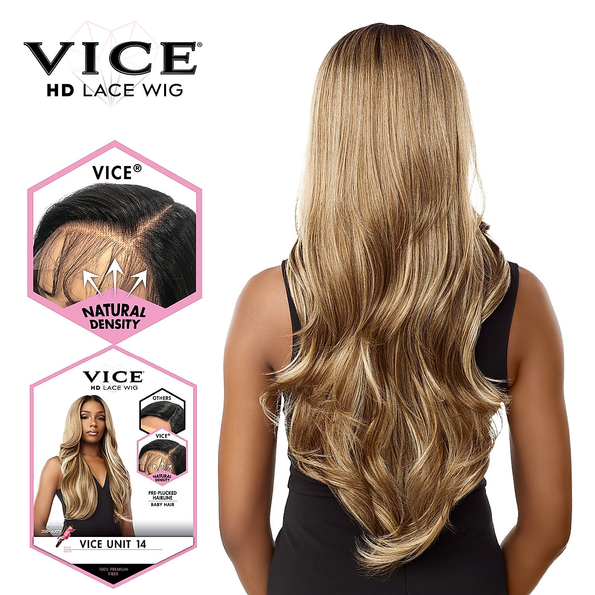 Sensationnel Synthetic Vice HD Lace Deep Part Wig - UNIT 14 (Color:BALAYAGEPLATINUM)