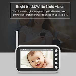 MYPIN Video Baby Monitor with Camera and Audio, Wireless Monitor Camera with 4.3 Inch LCD Screen Night Vision/Two-Way Talk/Temperature Monitor/Lullaby