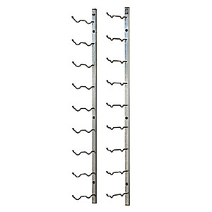 VintageView Wall Series - 18 Bottle Wall Mounted Wine Rack (Brushed Nickel) Stylish Modern Wine Storage with Label Forward Design