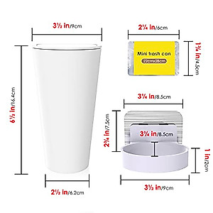 Linkidea Wall Mounted Bathroom Trash Can, Trash Bag Kit, Small Wastebasket with Lid for Shower Room, Modern Tiny Plastic Garbage Bin