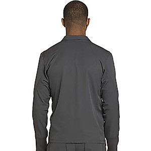 Dickies Dynamix Men Warm Up Scrubs Jacket Zip Front DK310, M, Pewter