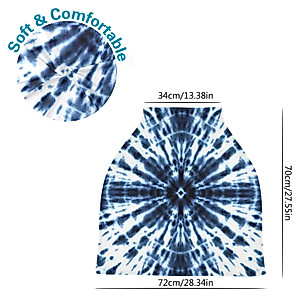 Nursing Cover Breastfeeding Scarf Navy Blue Tie Dye - Baby Car Seat Covers, Stroller Cover, Carseat Canopy (0mb7g)