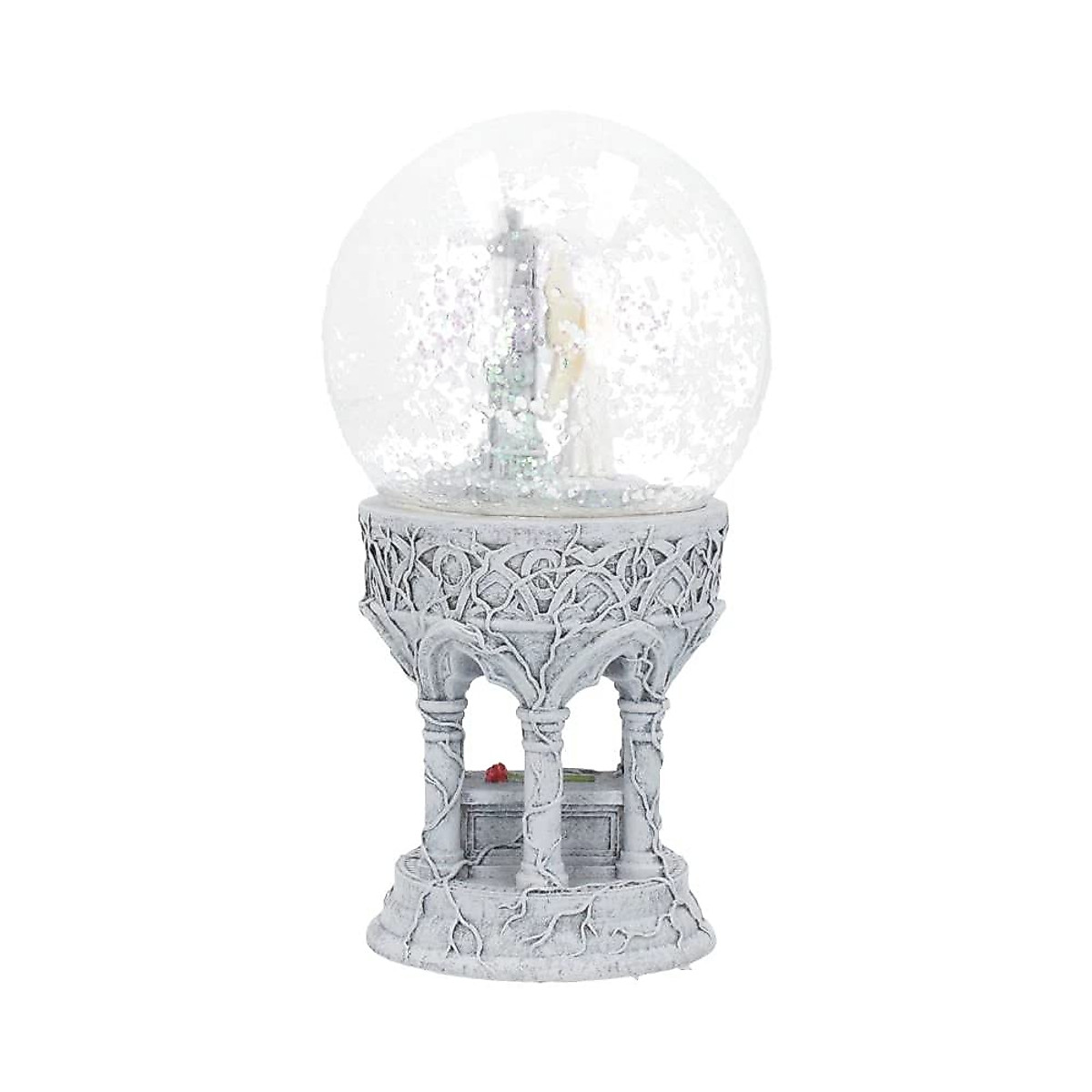 Nemesis Now Love Remains Snowglobe Anne Stokes 18.5cm, Resin, Glass, Water, Ivory