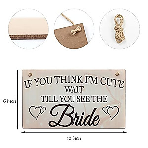 CAKIROTS Wedding Party Engagement Decoration Love Bride Friendship Sign Decor Rope Signs Flower Girl Hanging Plaque Gift 10x6 Inches
