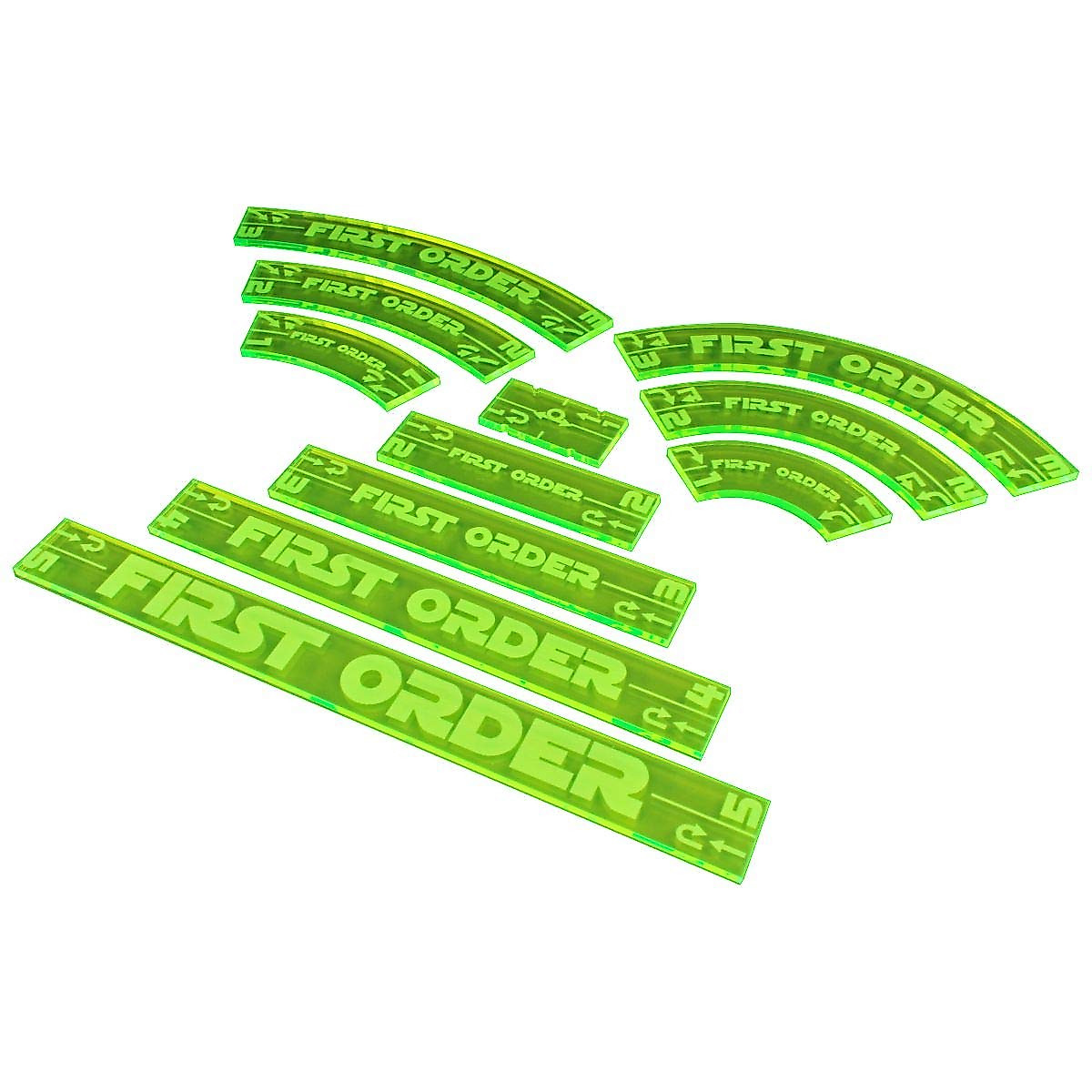 LITKO Space Fighter 2nd Edition Maneuver Gauge Set | Movement Tools | Compatible with Star Wars X-Wing | Set of 11 (First Order)