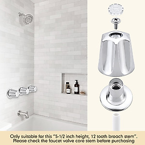 Shower Knobs 3 Piece Replacement for Fit for Price Pfister Tub Shower Faucet Handle Remodel Trim Kit, 3 Pieces Hot Cold and Diverter Shower Handles Replacement,Polished