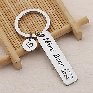 LQRI Grandma Bear Jewelry Nana Gigi Mimi Grammy Bear Keychain Family Grandmother Jewelry for Nana Gift Gigi Gift Mimi Gift Grandma Gift (mimi)