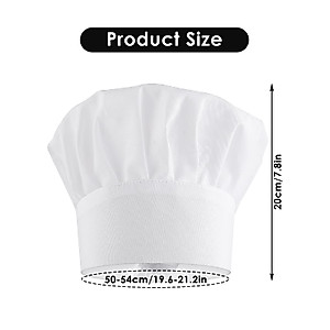 Lusofie Kids Chef Hat Adjustable White Chef Hats Elastic Kitchen Cooking Cap Baker Hat Chef Hat for Kids Girls Boys