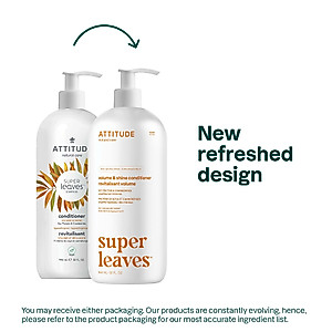 ATTITUDE Volume and Shine Hair Conditioner, For Thin Hair, Naturally Derived Ingredients, Vegan Detangler, Dermatologically Tested, Soy Protein & Cranberries, 32 Fl Oz