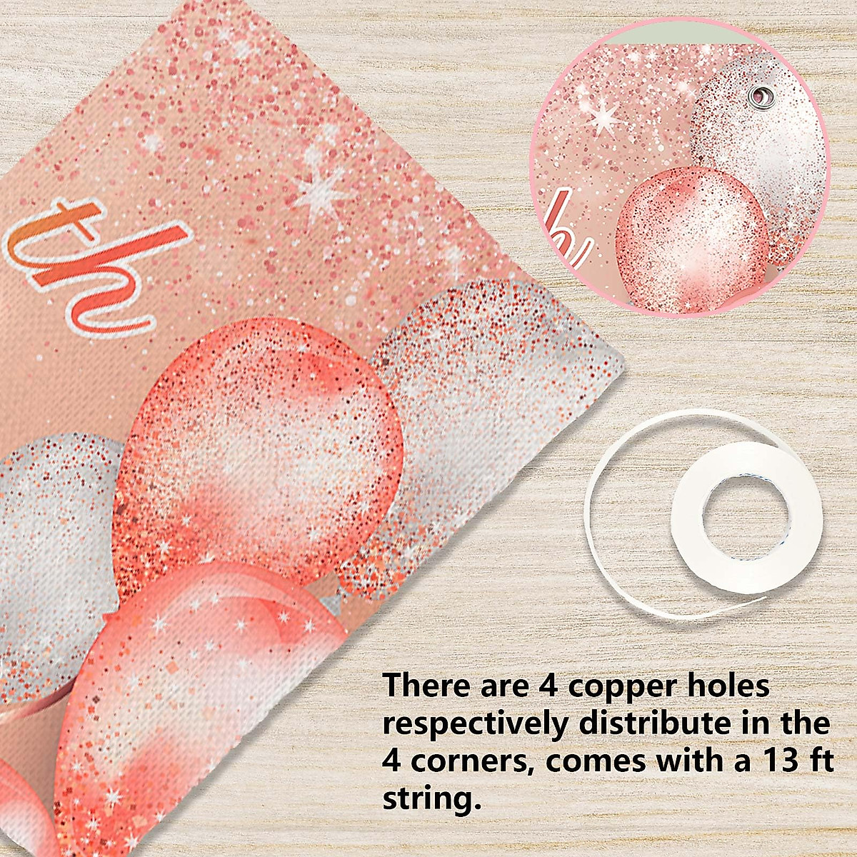 Happy 50th Birthday Rose Gold Banner Cheers to 50 Years Old Backdrop Confetti Balloons Theme Decor for Women 50 Years Old Pink Birthday Party Decorations Bday Supplies Background Favors Gift Glitter