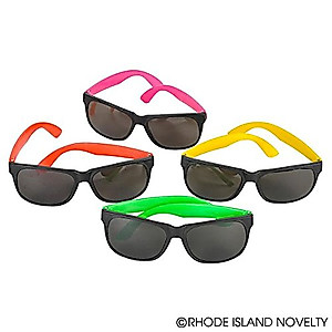 Rhode Island Novelty Assorted Neon Sunglasses, Pack of 12