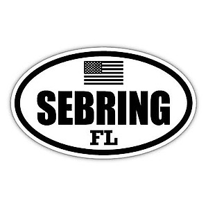3 Pack Reflective Sebring FL Florida Highlands County Stealthy US Flag Euro Decal Sticker Vinyl for Hard Hats, Bottles, Glass, Toolbox 2" x 3"