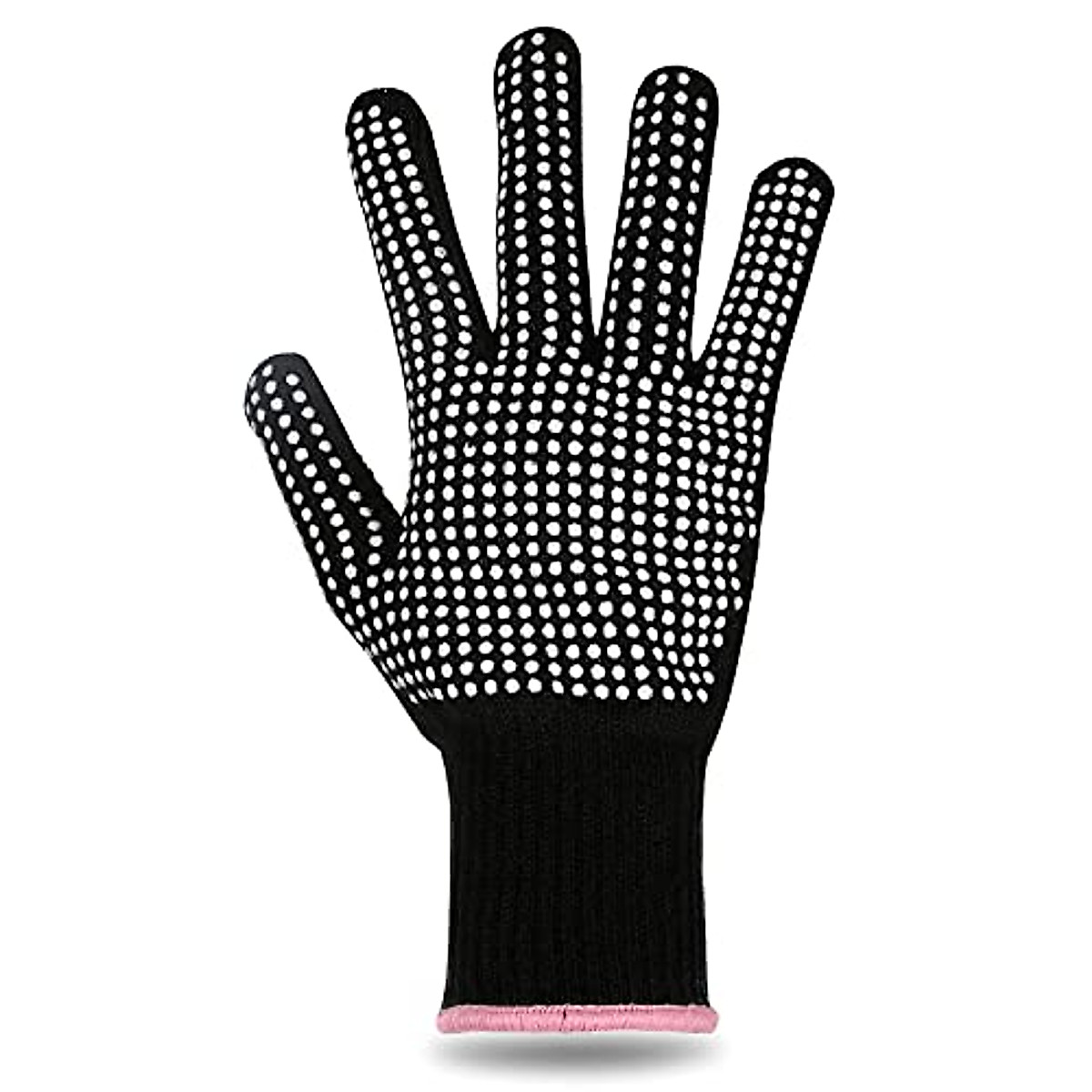 TPYQdirect Professional Heat Resistant Gloves Proof Glove Blocking for Curling Iorn Flat Iron Wand, White Black, 1 PCS