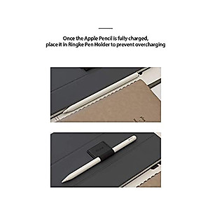 Ringke Pen Holder for Apple Pencil, Journal, Notebooks, and More - 3M Self Adhesive PU Leather Durable Pen Loop with Elastic (3 PACK) - Black
