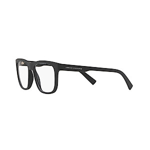 A|X ARMANI EXCHANGE Men's AX3050 Square Prescription Eyeglass Frames, Matte Black/Demo Lens, 53 mm