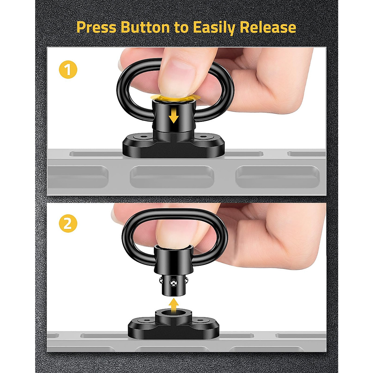 CVLIFE Qd Sling Mount 1.25" Sling Swivel 2-Pack for Two Point Sling (2 Pack 360° Rotation Sling Mount)