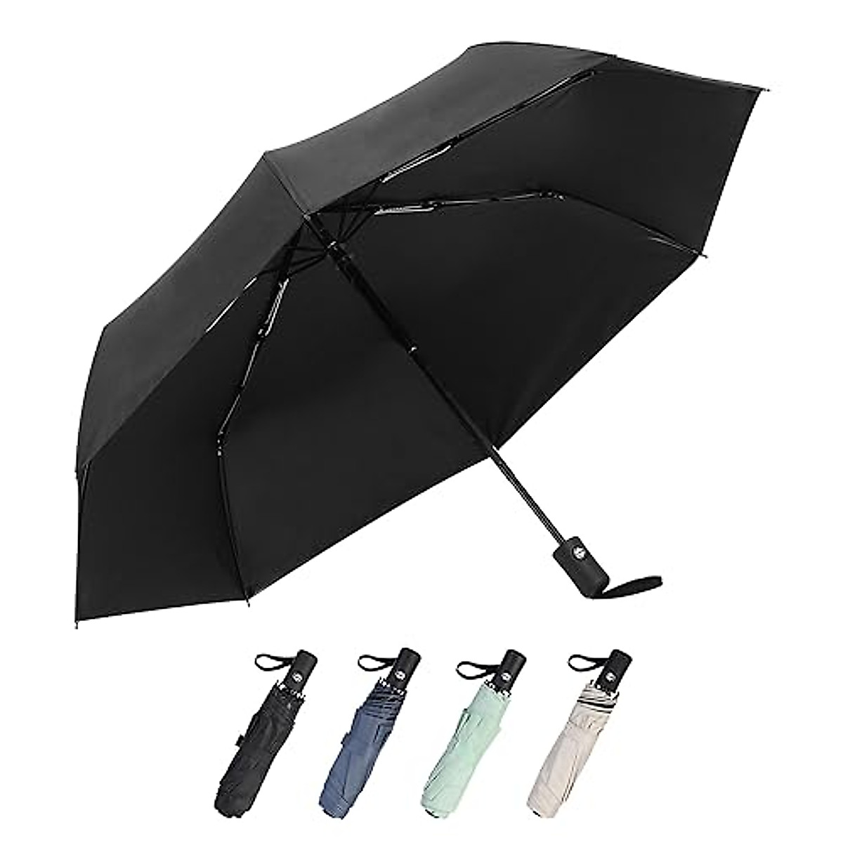 Generic 42 Inch Portable Travel Umbrella - Windproof Umbrella for Rain, Strong and Compact - Ideal for Golf, Backpacking, and On-the-Go Use, Beige