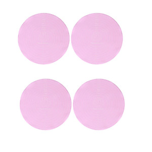 4PCS Silicone Baking Mats, Round Silicon Baking Mat with Measurements Non-slip Pastry Mat Non-stick Heat Resistant Cake Mat for Cake Turntable Stand Reusable Silicone Mat for Baking Pan, Pink