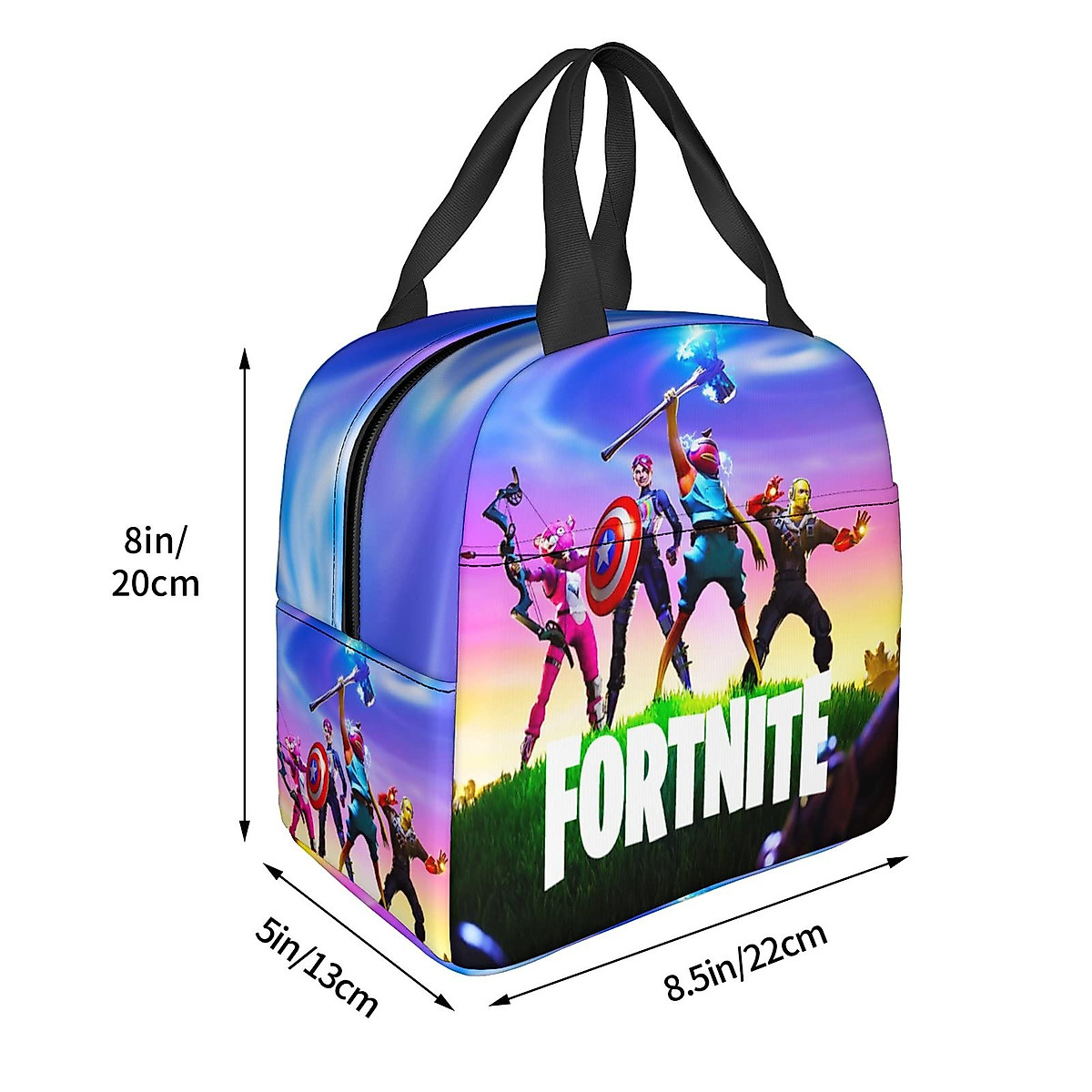 Xmednwp Cartoon Lunch Box Anime Lunch Bag Reusable Insulated Large Capacity Lunch Bag for Boys Girls School Gift