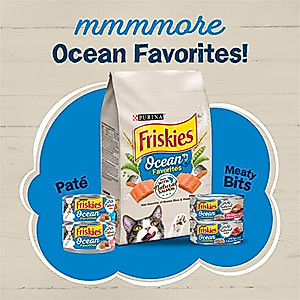 Purina Friskies Wet Cat Food Pate Ocean Favorites With Natural Salmon, Brown Rice and Peas - (24) 5.5 oz. Cans