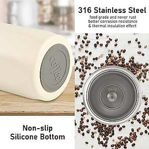 PHILORN Insulated Coffee Mug with Lid, 14 oz Travel Coffee Tumbler Leak Proof Thermal Cup, Stainless Steel Coffee Mug with Double Wall, Reusable Coffee Cup for Hot and Cold Drinks