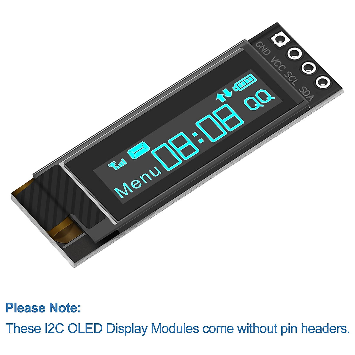 MakerFocus 2pcs I2C OLED Display Module 0.91 Inch I2C SSD1306 OLED Display Module Blue I2C OLED Screen Driver DC 3.3V~5V for Ar duino