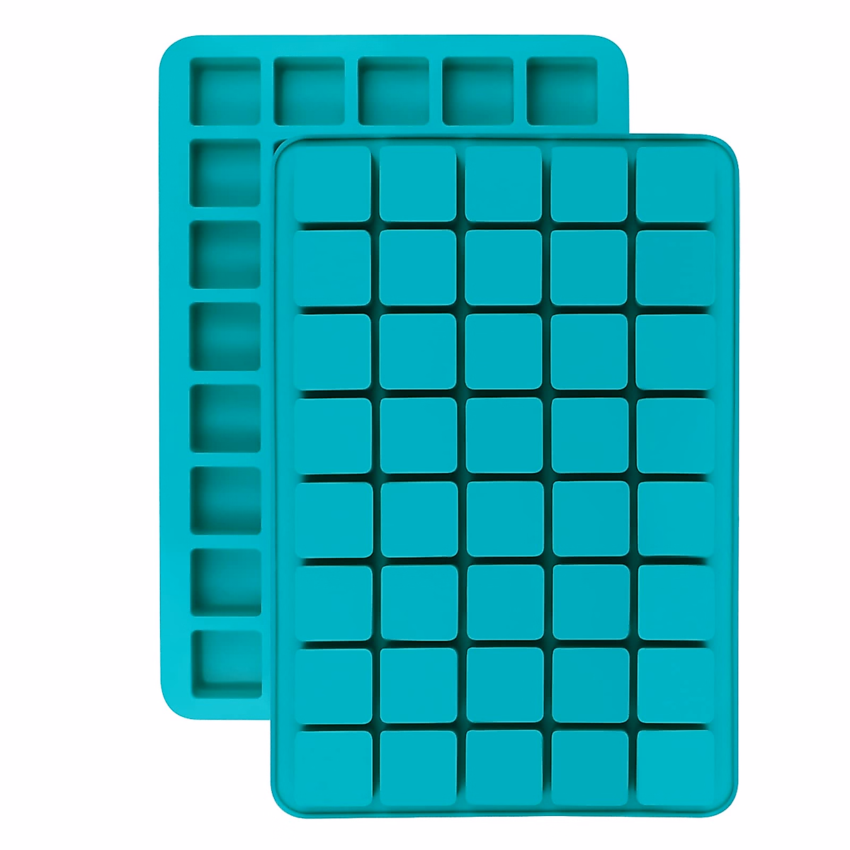 Mity rain 2 Pack 40-Cavity Square Caramel Candy Silicone Molds,Chocolate Forf Truffles, Fat Bombs Keto Snacks, Whiskey Ice Cube Tray,Grid Fondant Mould,Hard Candy Pralines Gummy Jelly Mold