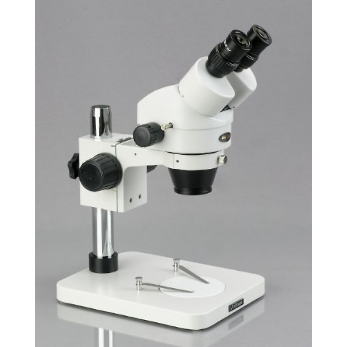 AmScope SM-1BSW2-L6W Professional Binocular Stereo Zoom Microscope, WH10x Eyepieces, 3.5X-225X Magnification, 0.7X-4.5X Zoom Objective, 6W LED Gooseneck LED Light, Pillar Stand, 110V-240V