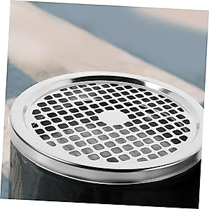 Zerodeko 1 Set Trash Can Accessories Ashtray Office Trash Can Trash Bin Outdoor Trashcan Outdoor Garbage Can Trays Garbage Bin Garbage Can Outdoor Ash Tray Stainless Steel Silver