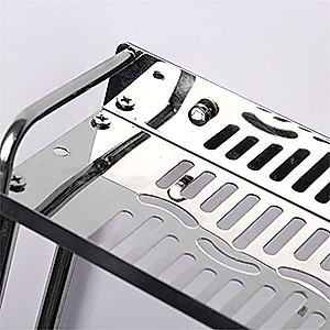 2 Tiers Rectangular Wall Storage Shelf Stainless Steel Toilet Organizer Multipurpose Bathroom Shelves Durable Bath Accessory