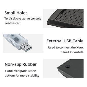 Mcbazel LED Lights Stand for Xbox Series X/S Console, Music Sync Multi-Colour Vertical Console Stand Base with IR Remote/APP/USB Control for Xbox Series X/S Game Console - Black