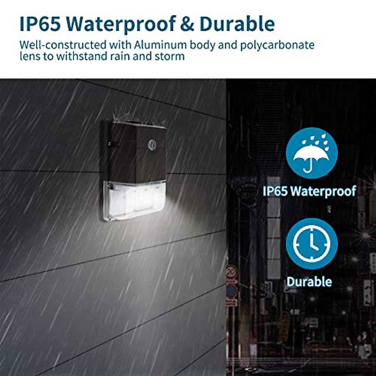 Xbuyee 2-Pack LED Wall Pack Light with Photocell, 35W 3850 Lumens Replaces 150W HPS/HID LED Porch Light, Dusk to Dawn Outdoor Lighting 5000K 100-277V IP65 Waterproof ETL Listed