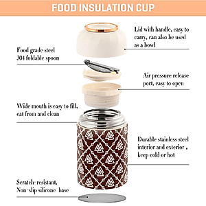 JUNZAN Crossed Triangles Vikings Norman Culture Kids Womens Insulated Food Jar with Spoon 17oz/500ml Insulated Lunch Containers Stainless Steel Vacuum Food Warmer Thermal Lunch for Keep Warm Food