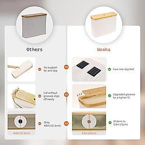 Wooha Toilet Paper Storage,Toilet Paper Organizer for Bathroom,Bamboo Storage Basket,Toilet Paper Organizer Basket，Collapsible Toilet Paper Bucket，Suitable for Bathroom Tissue Storage (White, Large)