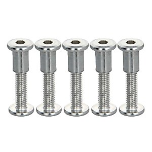 MroMax M6 Binding Screws, M6 x 25mm Stainless Steel Binding Screws and Rivet Socket Cap Connecting for Binding Baby Bed Furniture, DIY Leather, Scrapbook and Photo Albums 5Pcs
