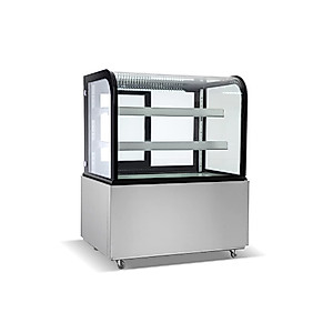 WESTLAKE 36 "W Commercial Refrigerated Bakery Display Case Curved Glass Stainless Steel Refrigerated Bakery Display Case with LED Lighting