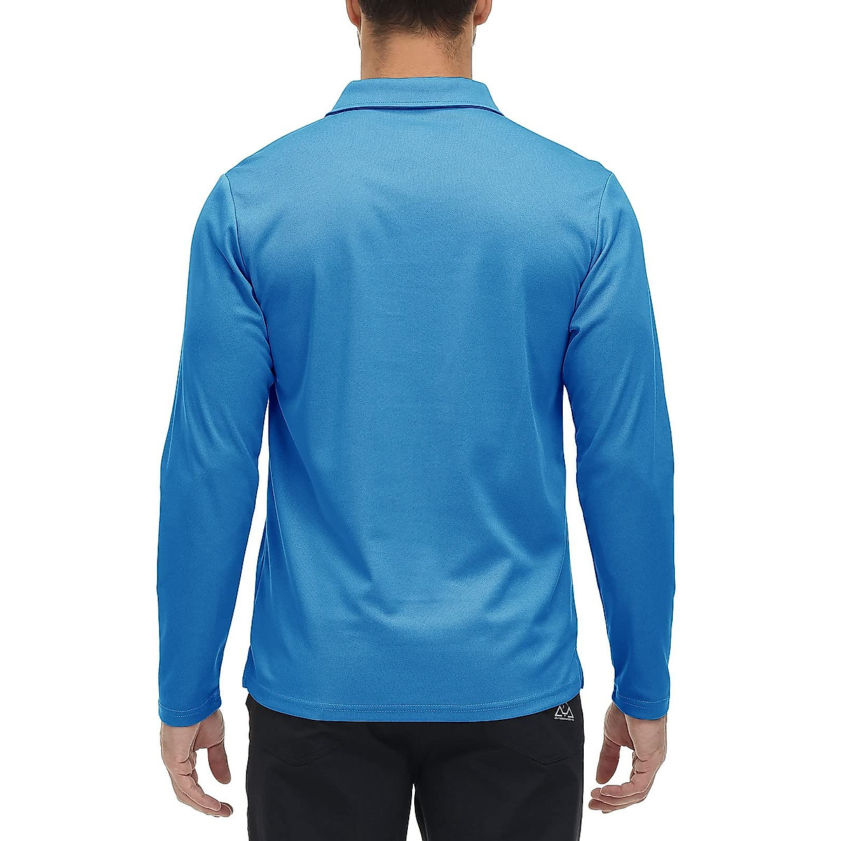 Rdruko Men's Outdoor Sport Performance Polo Long Sleeve Pullover with Pocket(Blue, US XL)