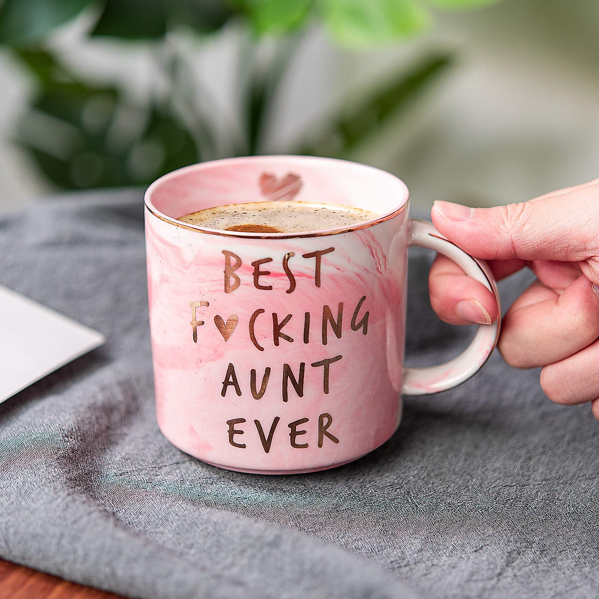 Hendson Aunt Gifts from Niece, Nephew - Best Aunt Ever - Funny Gift for Aunts - BAE Best Aunt Ever Gifts for Birthday - Great Auntie Gifts - Cute Favorite Aunt Mug, Ceramic 11.5oz Coffee Cup