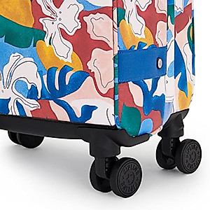 Kipling Spontaneous S Softside Spinner Wheel Luggage, Cabin Sized, Elastic Straps, Botanical PRT, 13''L x 20.75''H x 8.25''D