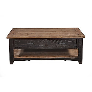 Martin Svensson Home Rustic Coffee Table, Antique Black and Honey Tobacco