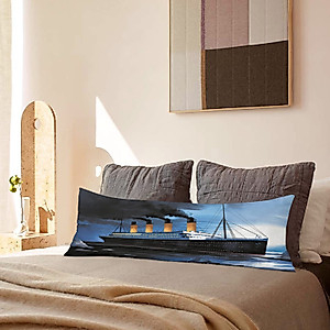 Long Pillow Covers Soft Cushion Body Pillow Cases Rectangle Decorative Throw Double Printed Pillowcase with Hidden Zipper Wrinkle Fade and Stain Resistant Breathable 20"x54"