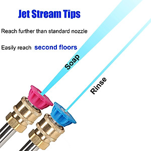 M MINGLE Pressure Washer Extension Wand, Second Story Quick-Connect Nozzle Tips for Power Washer