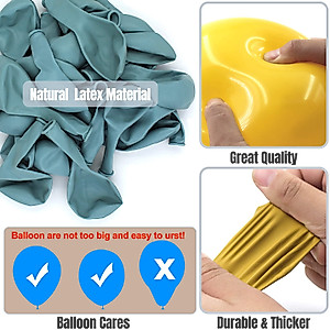 145Pcs Haze Blue Gray Nude and Sand White Double-Stuffed Balloons Garland Arch Kit for Baby Shower Birthday Ceremony Anniversary Graduation New Year Wedding Party Celebration…