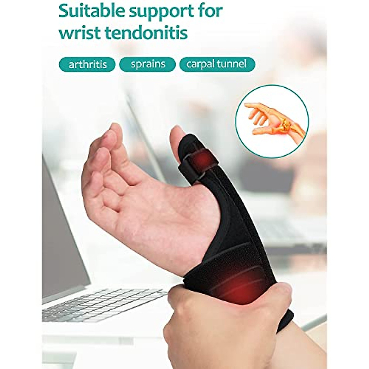 Cinlitek Thumb Brace - for Tendonitis and Arthritis - Fits Men and Women Left and Right Hand - Spica Splint Support Wrap - Wrist Stabilizer for Carpal Tunnel, Sprains, and Trigger Pain Relief