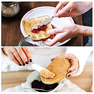 Eisinly Serving Utensils, Set of 6 Large Serving Spoons Forks Tongs Butter Knife and Pie Server, Thickened Stainless Steel Buffet Catering Flatware Serving Set for Party Banquet