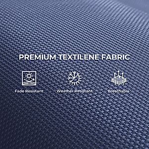 HOMSHADE Folding Outdoor Chaise Lounge Chair - Beach Tanning Lounger with 5-Level Adjustable Backrest, 2-Level Footrest, Removable Pillow, Side Pocket, 330lb Weight Capacity for Poolside, Lawn, Blue