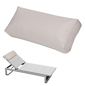 Rasugarlary Headrest Pillow for Pool Chaise Lounge, Pool Lounge Pillows Outdoor with Elastic Band for Recliner and Pool Patio Chairs, Head Neck Support Pillow (Linen, 22x8x4)